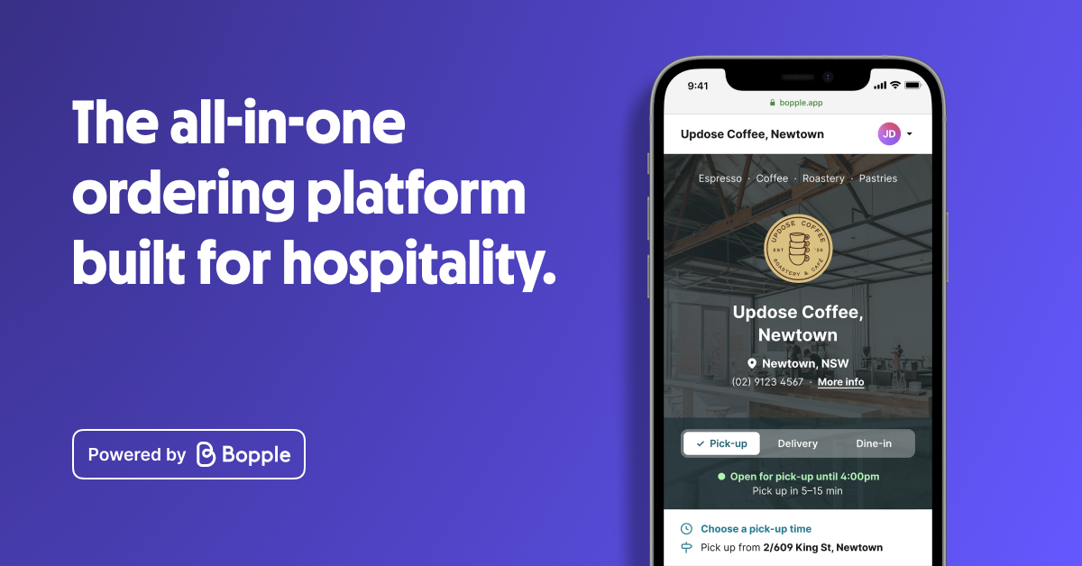 Bopple - Digital menus, ordering, and tools for restaurants and cafés